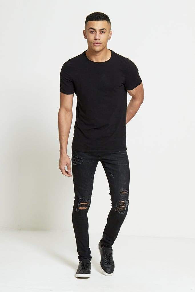 DML | HAVOC Super Skinny Jeans In True Black - MENSWEARR – MENSWEARR ...
