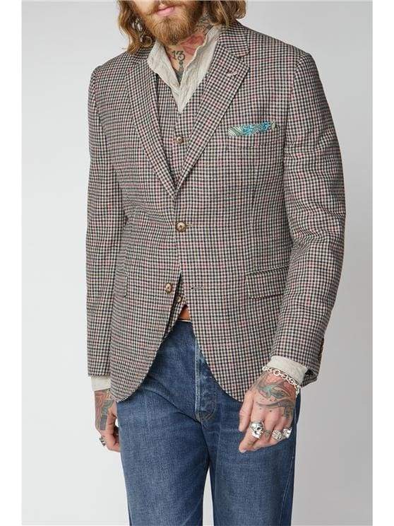 Gibson London | Gibson Mason Fawn Black And Red Check Blazer ...