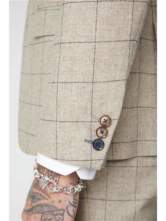 Gibson London | Gibson Wylam Stone Windowpane 3 Piece Tweed Suit ...