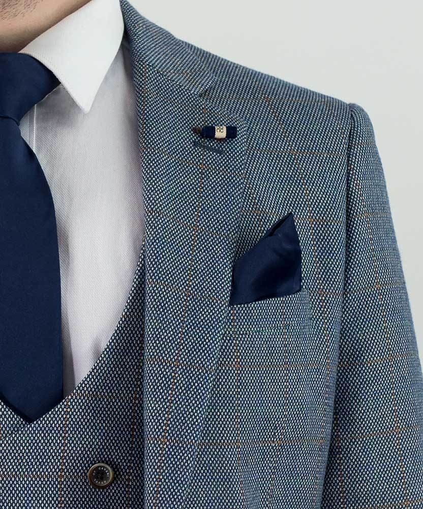 Cavani | Cavani Del Ray Men's Duck Egg Blue Check Suit - MENSWEARR ...