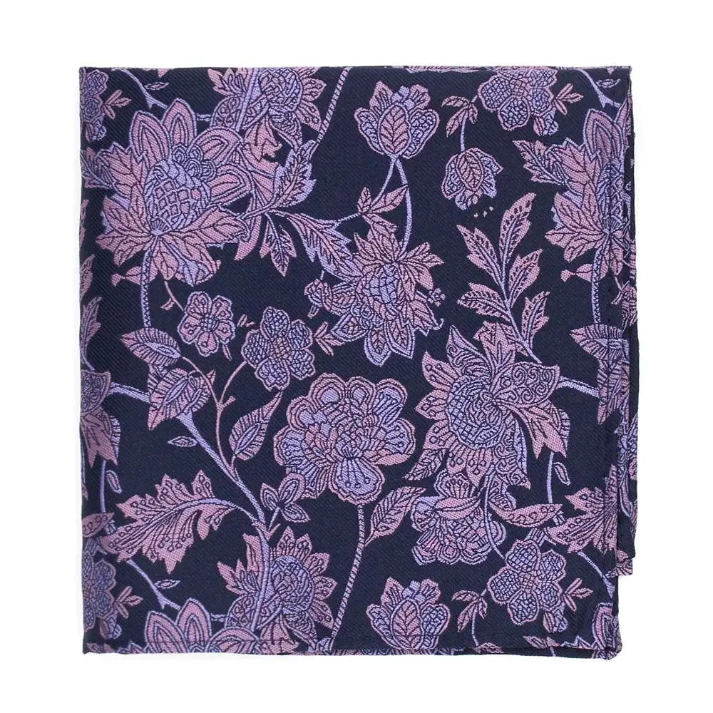 L A Smith | L A Smith Lilac And Sky On Navy Bold Floral Tie And Hank ...