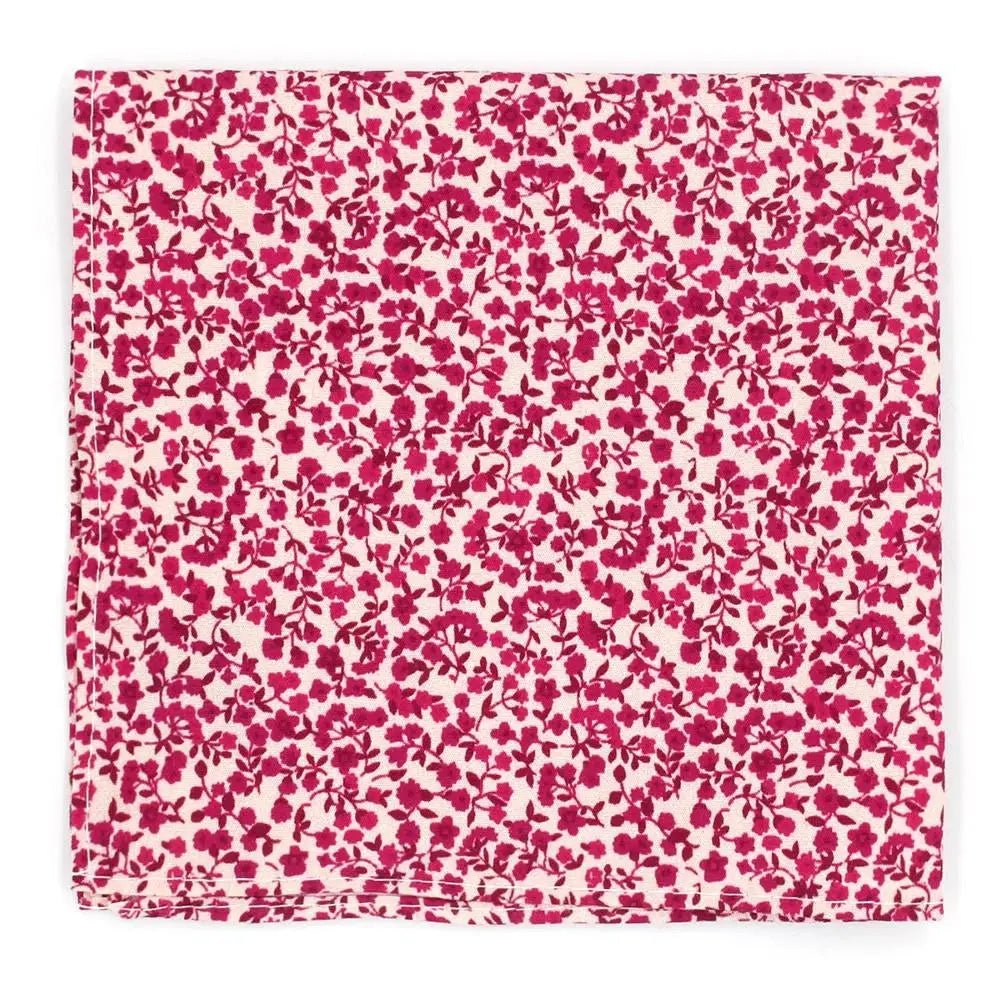 L A Smith | L A Smith Raspberry On Ecru Miniature Floral Tie And Hank ...