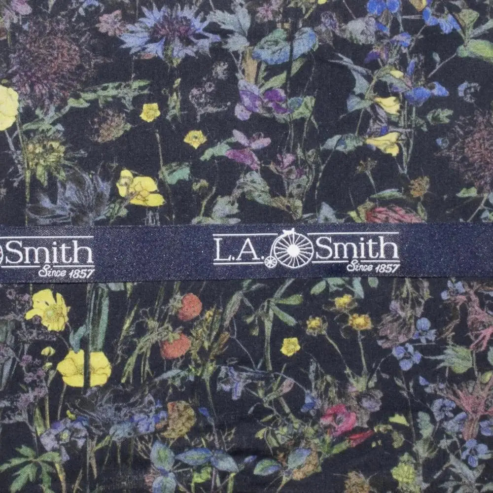 LA Smith | L A Smith Navy Hank Made With Liberty Fabric - MENSWEARR