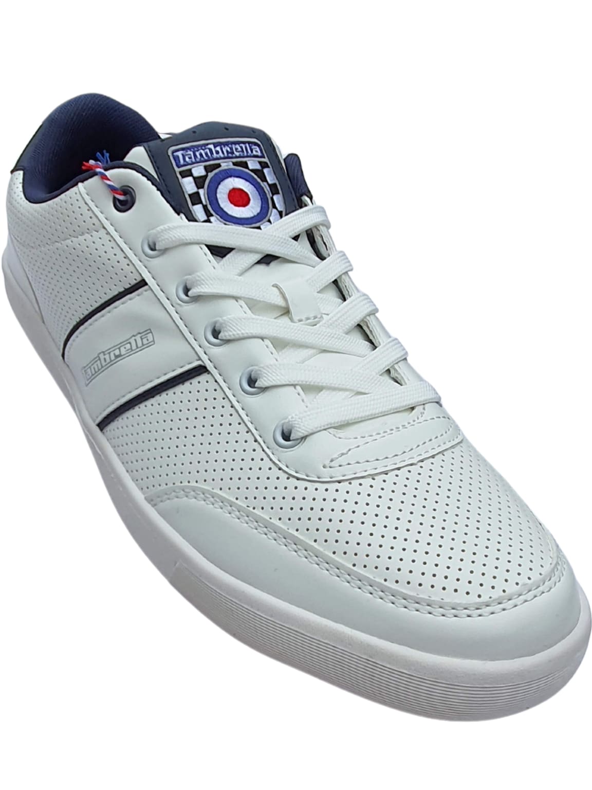 Lambretta | Lambretta White And Navy Men's Casual Trainers - MENSWEARR ...