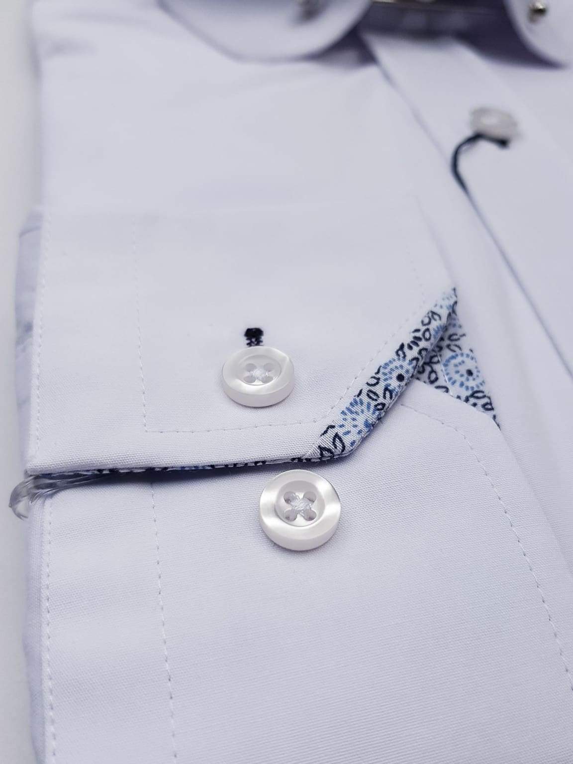 Marc Darcy | Marc Darcy Benson White Penny Collar Shirt With Collar Bar ...