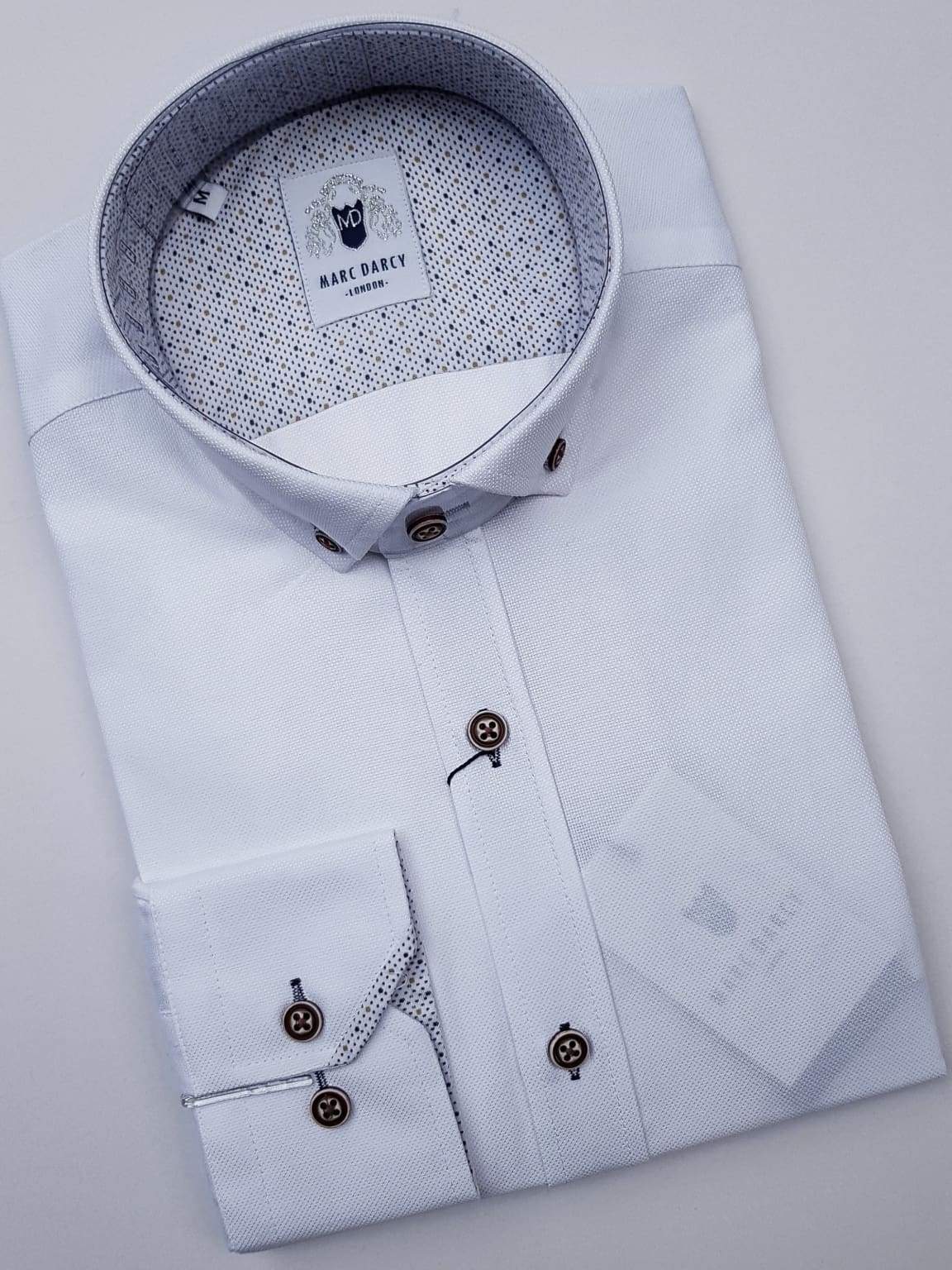 Marc Darcy | Marc Darcy Charlie White Button Down Collar Shirt With Tan ...