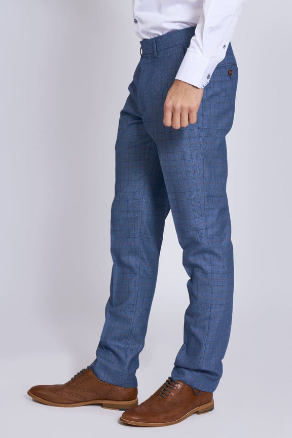 Marc Darcy | Light Blue Check Three Piece Suit Marc Darcy George ...