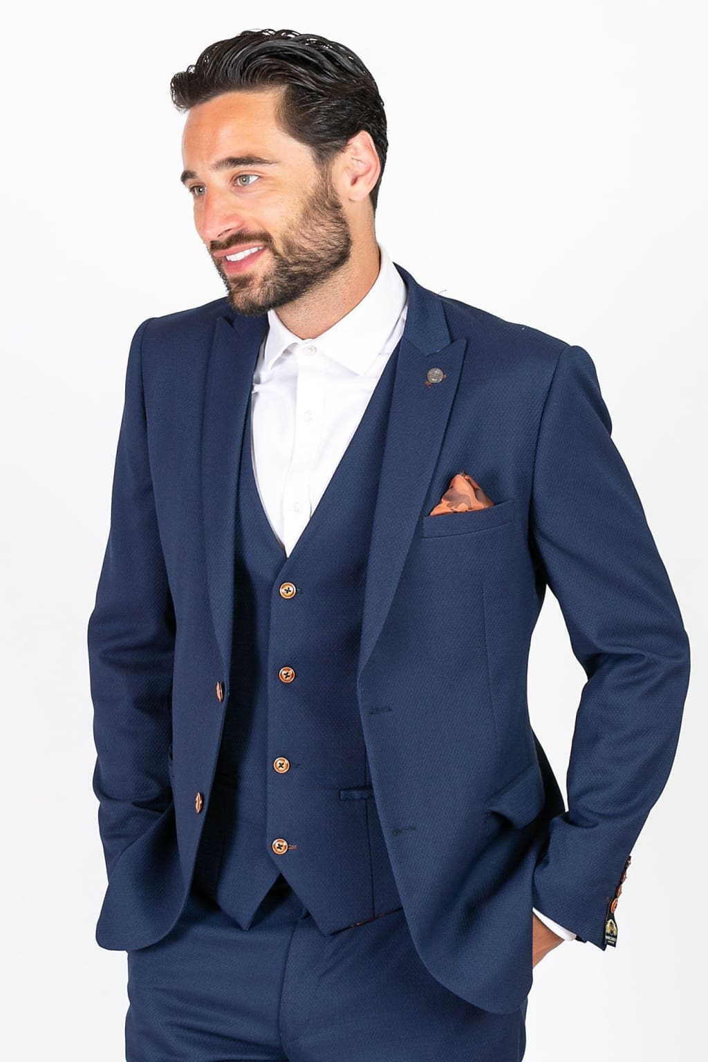 Marc Darcy | Marc Darcy Max Royal Blue Blazer with Contrast Buttons ...