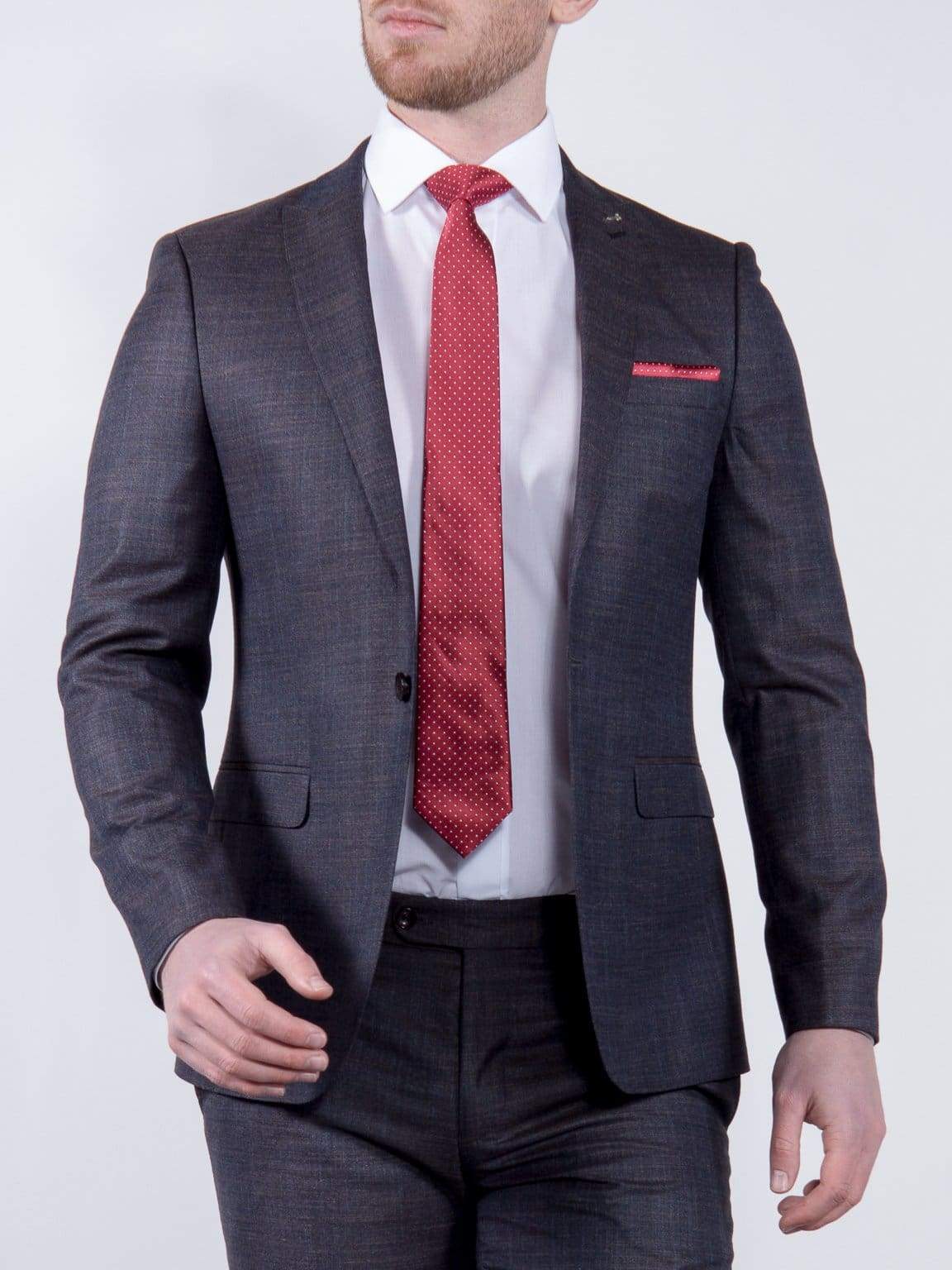 Wessi | Galbani Men's 3 Piece Slim Fit Italian Style Brown Suit ...