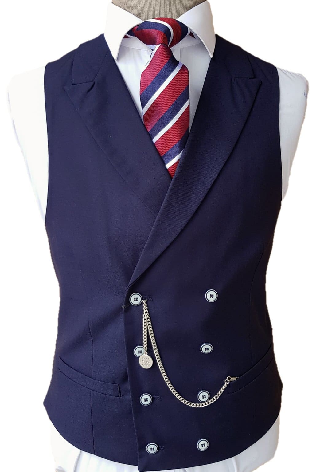 House of Cavani | Cavani Lennox Navy Double Breasted Waistcoat ...