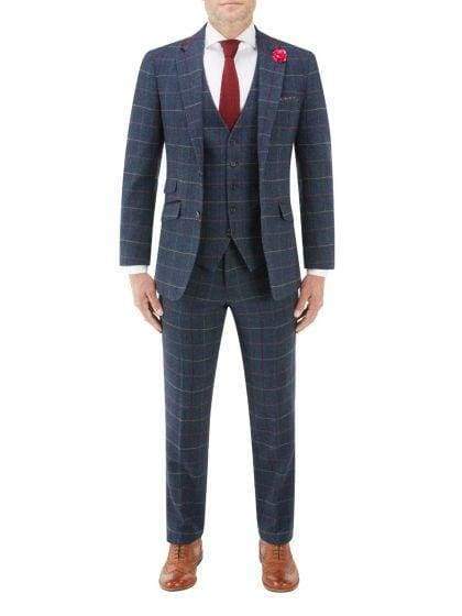 Skopes | Skopes Doyle Navy Herringbone Check Tweed Suit Waistcoat ...