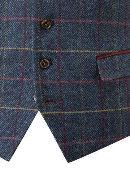 Skopes | Skopes Doyle Navy Herringbone Check Tweed Suit Waistcoat ...