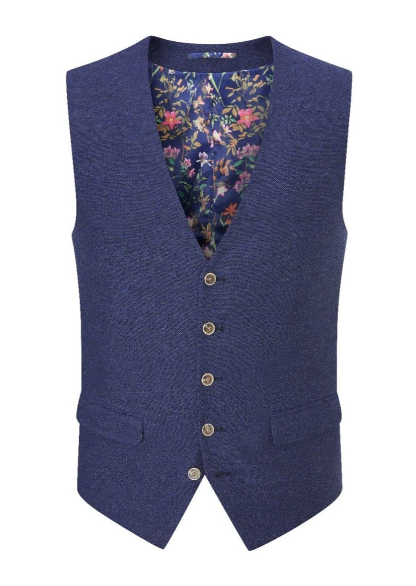 Skopes | Skopes Jude Navy Blue Herringbone Tweed 3 Piece Suit ...