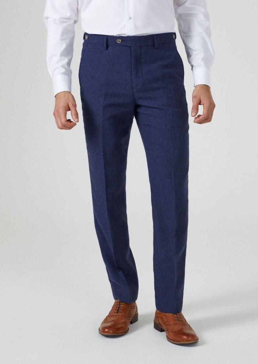Skopes | Skopes Jude Navy Herringbone Tweed Tailored Trousers ...