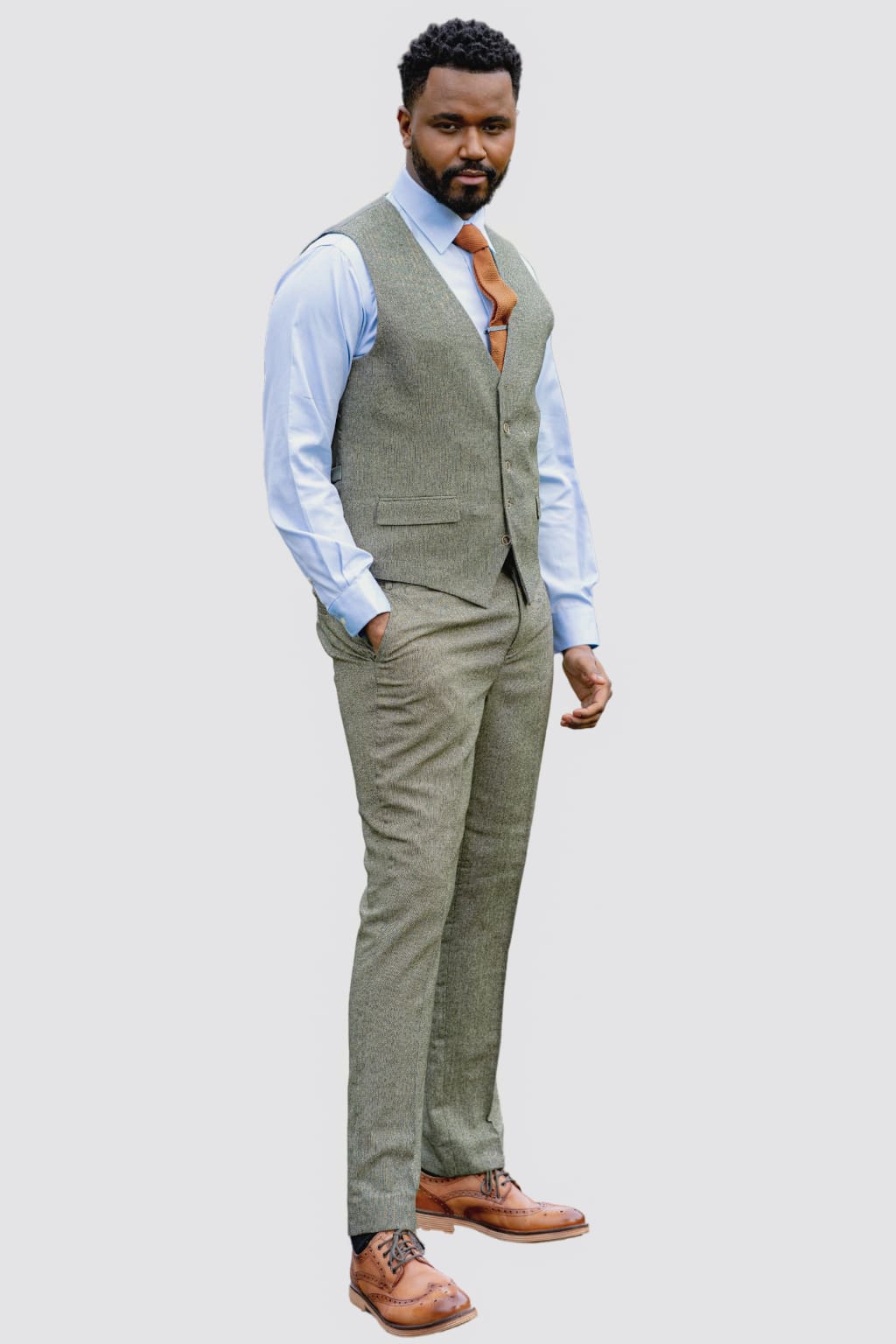 Skopes | Skopes Jude 3 Piece Sage Green Tweed Wedding Suit - MENSWEARR ...
