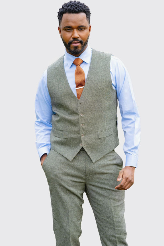 Skopes | Skopes Jude 3 Piece Sage Green Tweed Wedding Suit - MENSWEARR ...