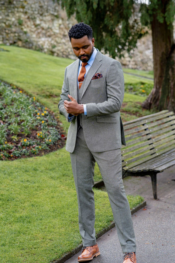 Skopes Jude Sage Green Tweed Wedding Suit Jacket - MENSWEARR.COM