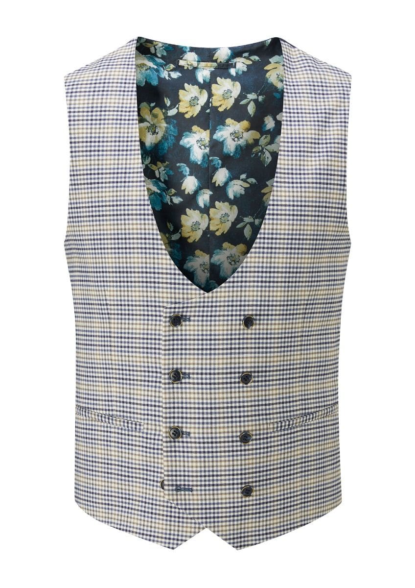Skopes | Skopes Sturridge Navy Cream Waistcoat - MENSWEARR - House of ...