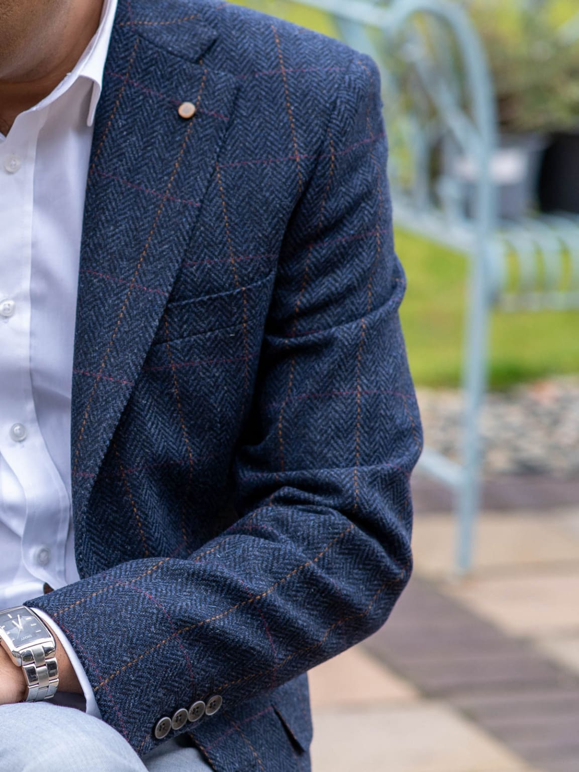 Torre | Torre Alex Premium Pure Wool Men's Blue Tweed Blazer ...